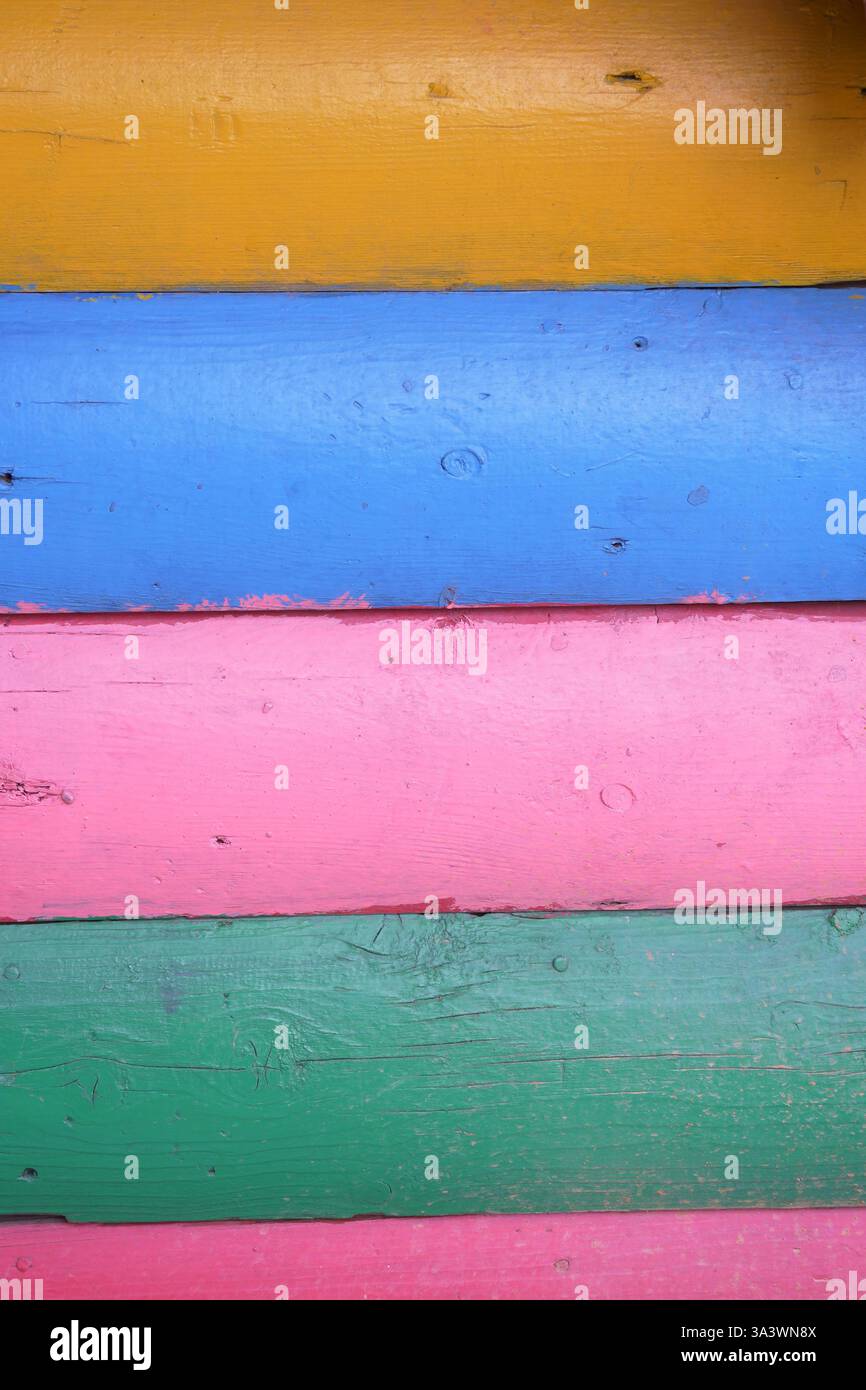 Colorful wooden planks create a vibrant and playful backdrop Stock ...