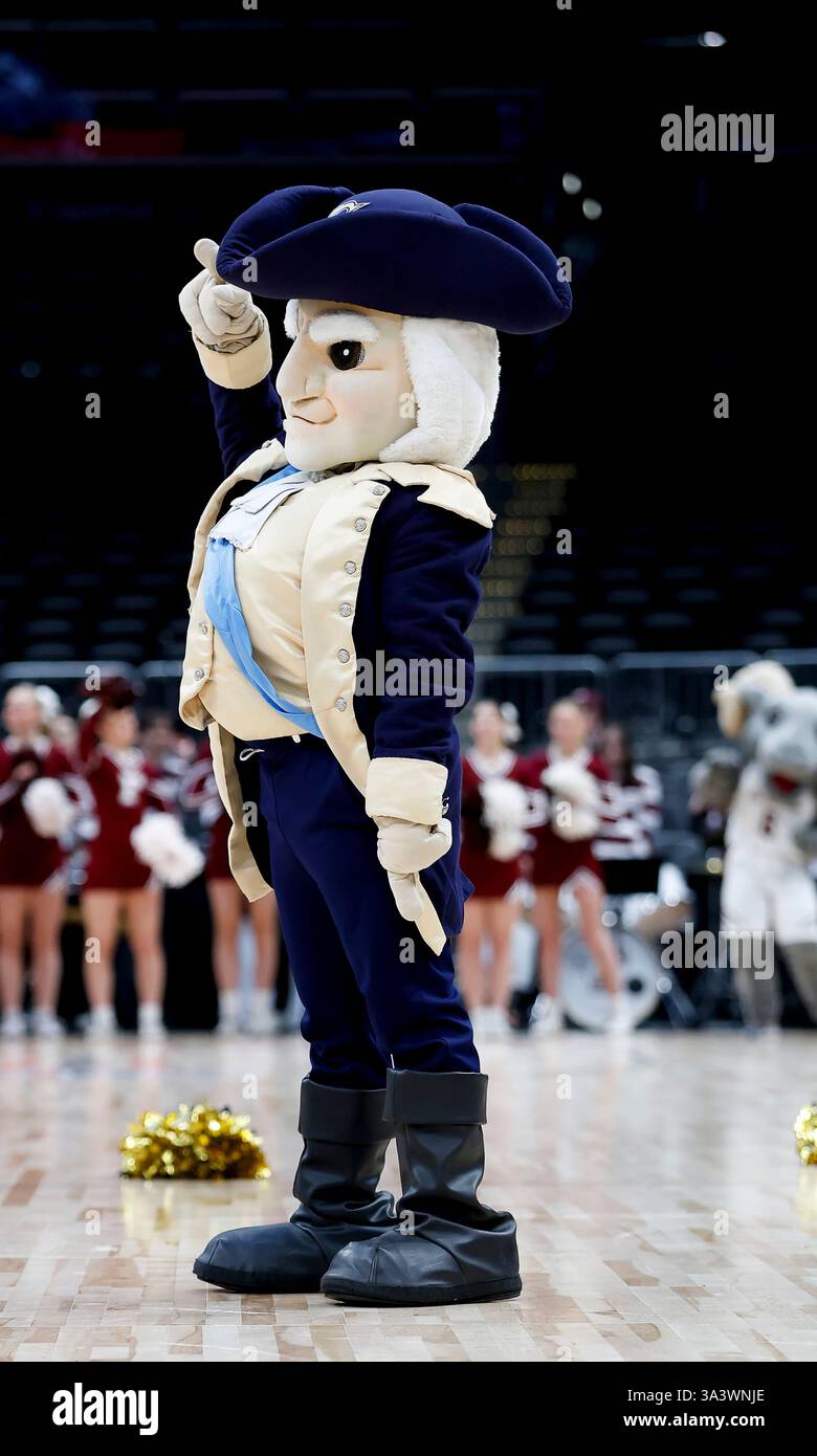 March 13, 2025: The George Washington University Mascot during an A10 ...