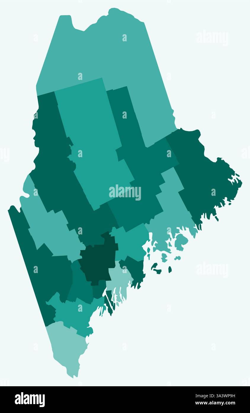 Map of Maine with counties. Just a simple state border map with county ...