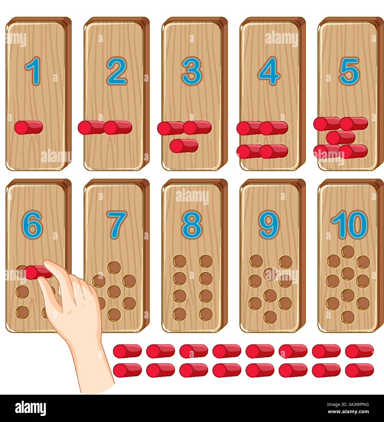 Child counting montessori Stock Vector Images - Alamy