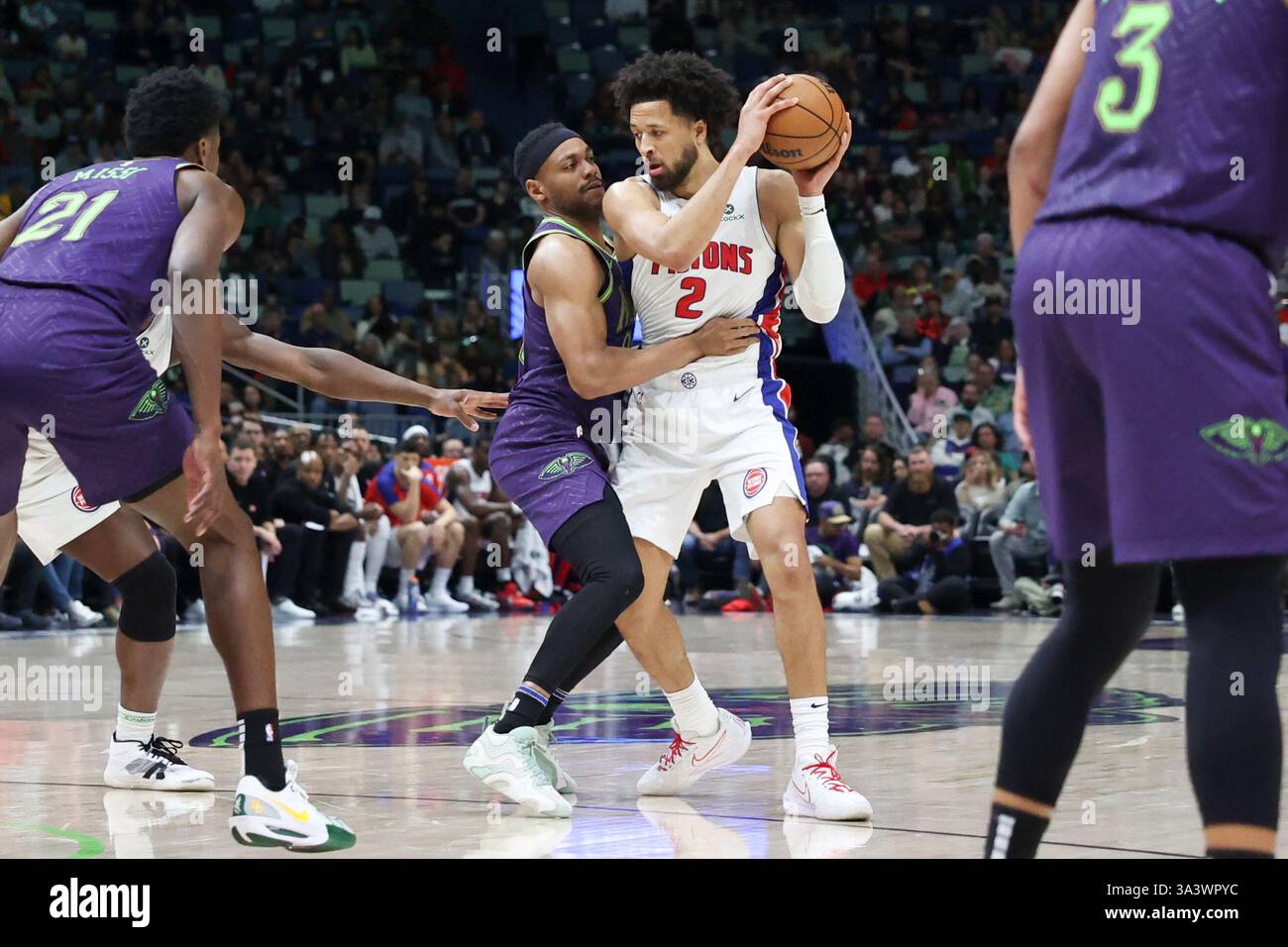 Detroit Pistons guard Cade Cunningham (2) tries to make a move against ...