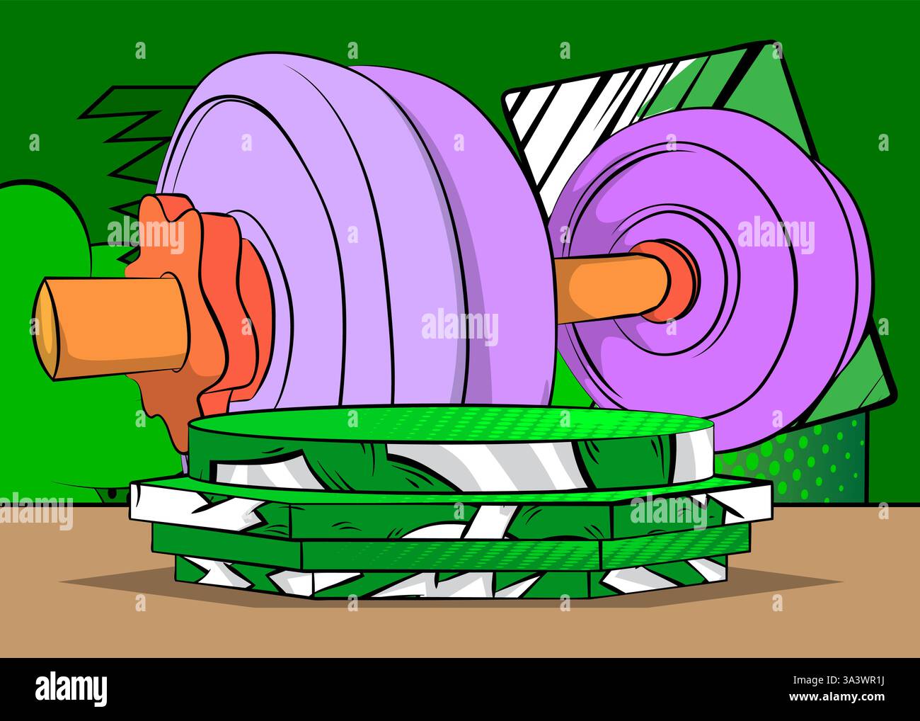 Comic Book Product podium stage for mockup presentation with Dumbbell ...