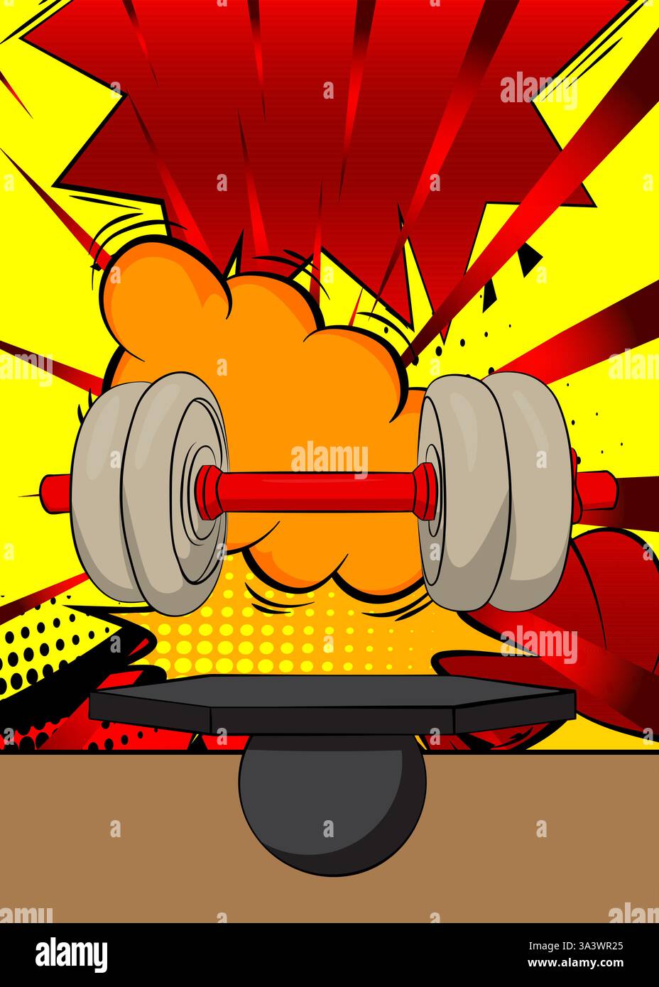Comic Book Product podium stage for mockup presentation with Dumbbell ...