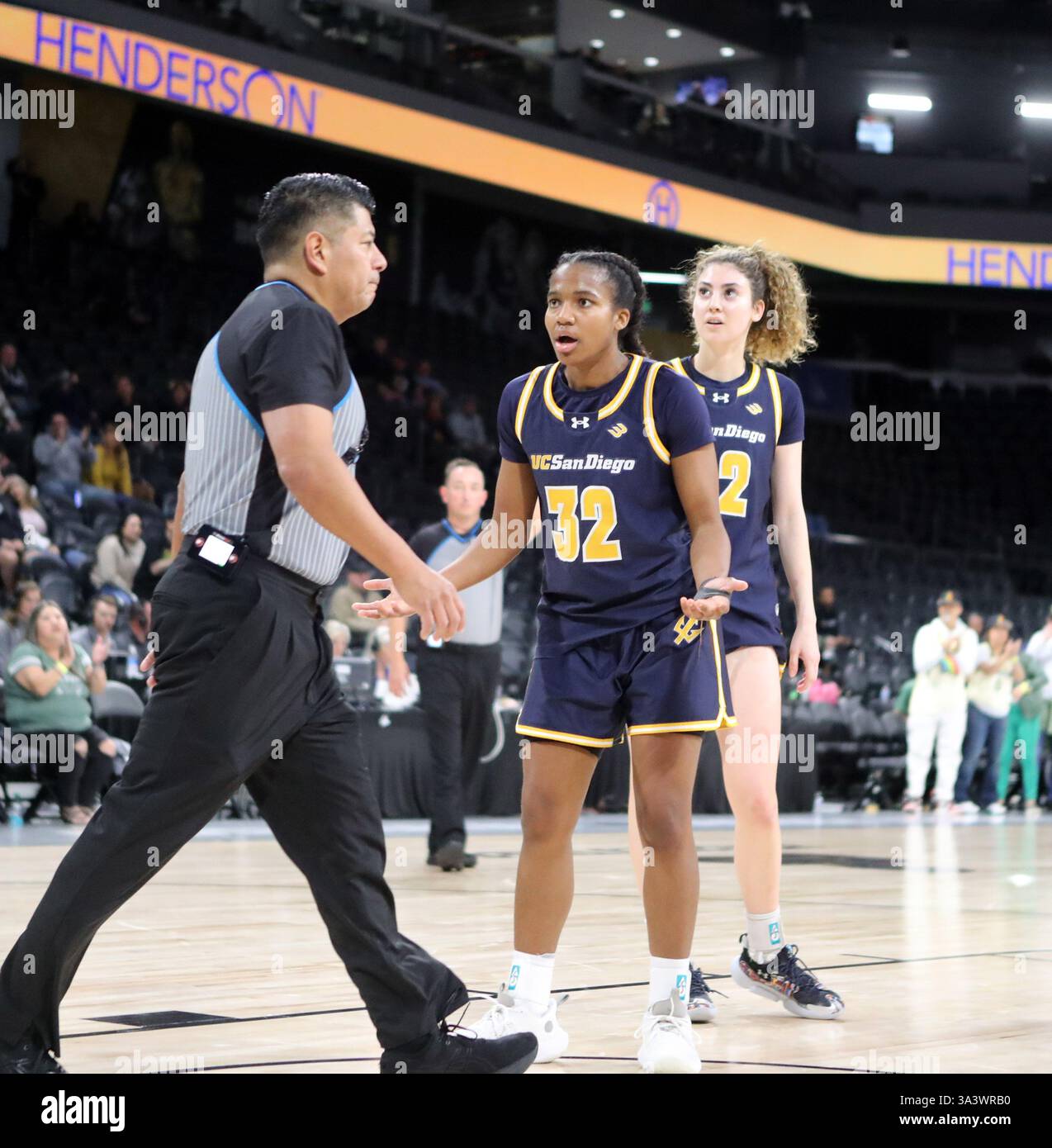 March 14, 2025 - UC San Diego Tritons Parker Montgomery #32 pleads a ...