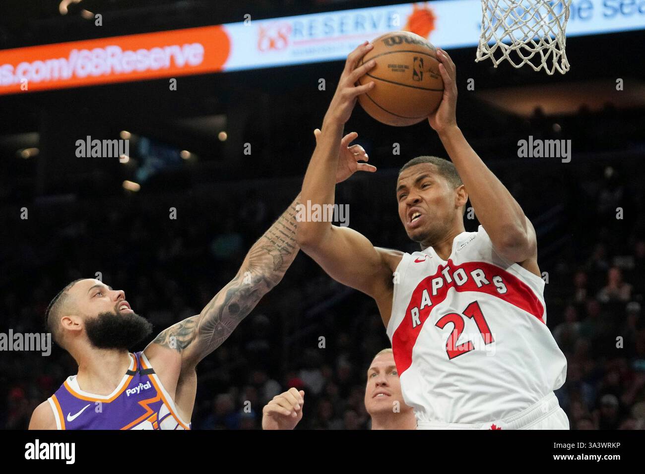 Toronto Raptors center Orlando Robinson (21) pulls down rebound in ...