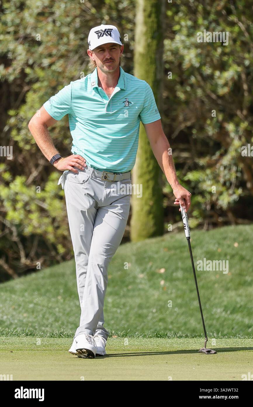 Ponte Vedra, FL, USA. 14th Mar, 2025. Jake Knapp on the 10th hole ...