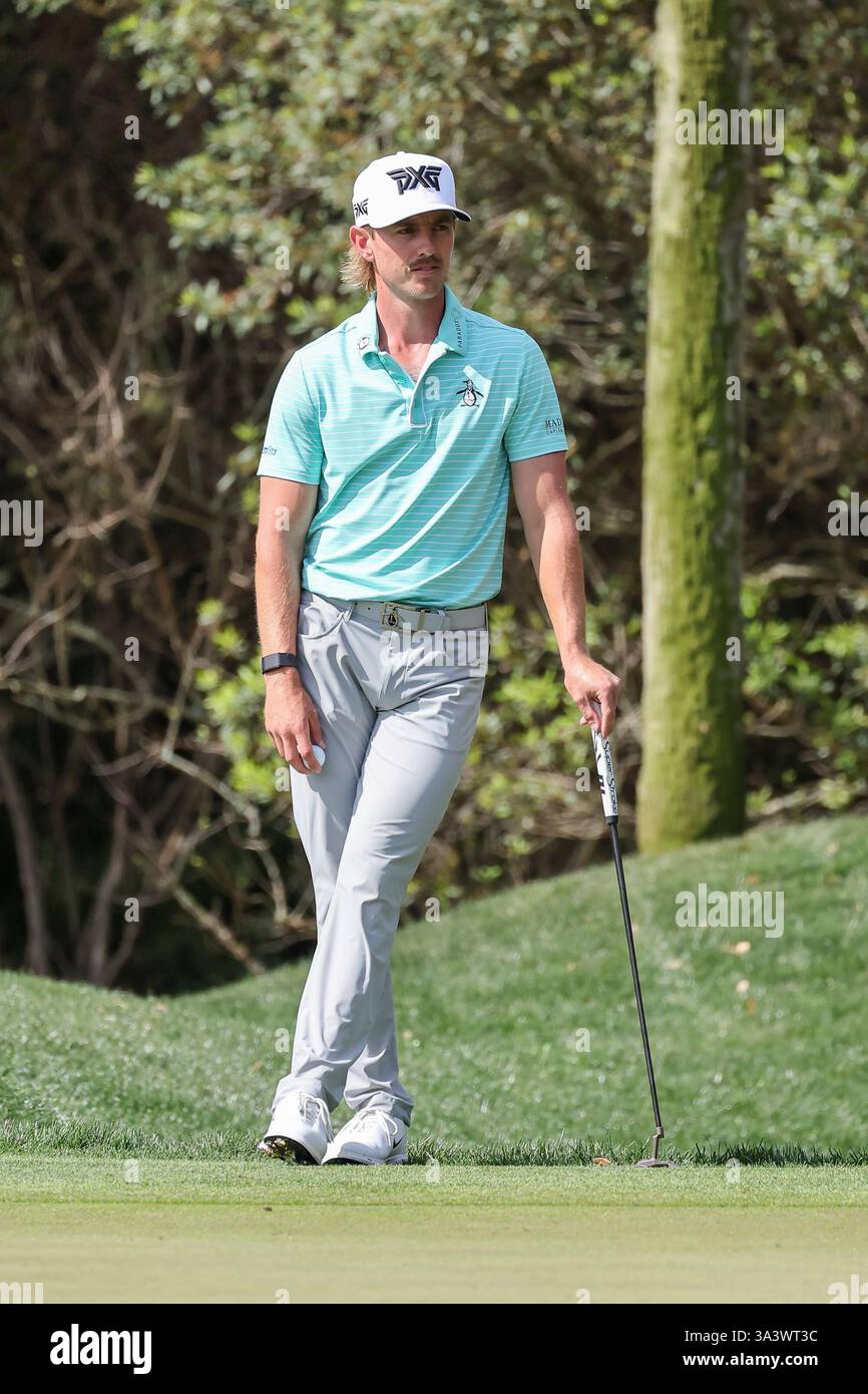 Ponte Vedra, FL, USA. 14th Mar, 2025. Jake Knapp on the 10th hole ...