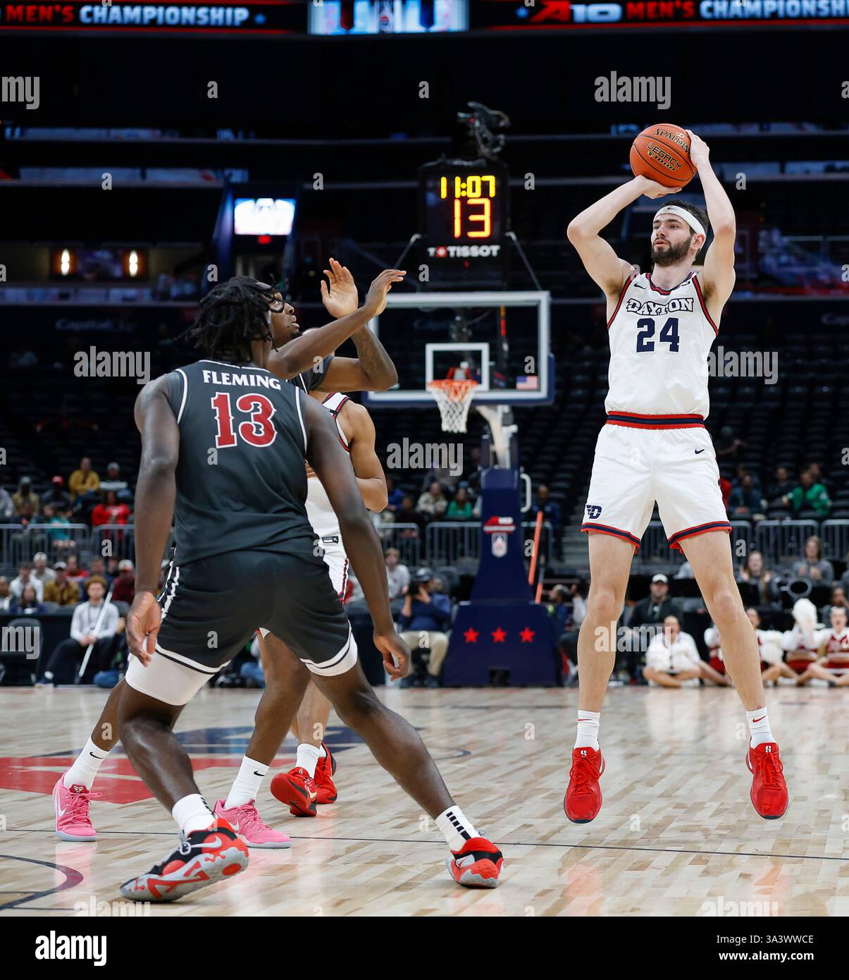 March 14, 2025: Dayton Flyers Forward (24) Jacob Conner takes a shot ...
