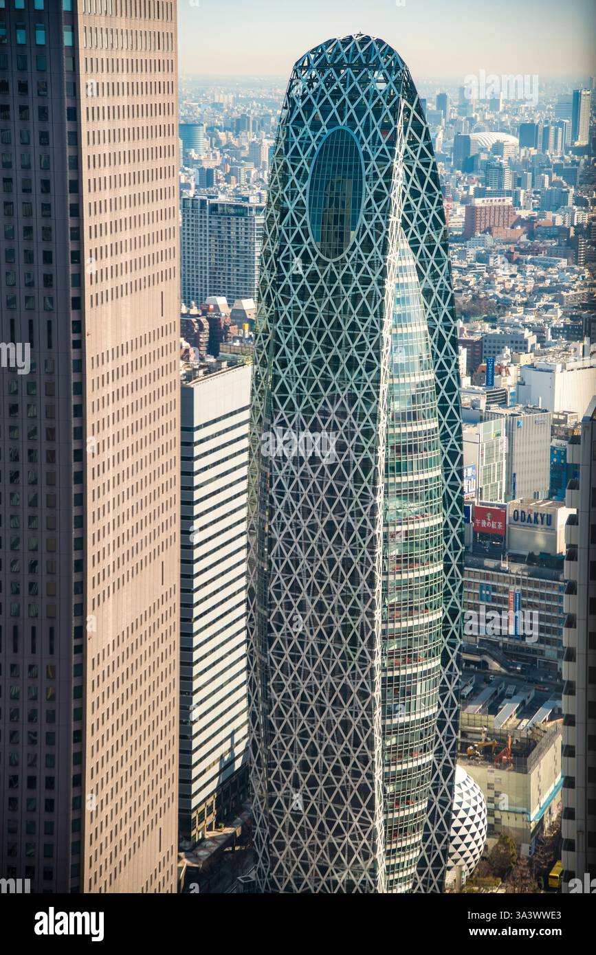 The Mode Gakuen Cocoon Tower, an iconic modern skyscraper in Shinjuku,Tokyo, Japan. The award ...