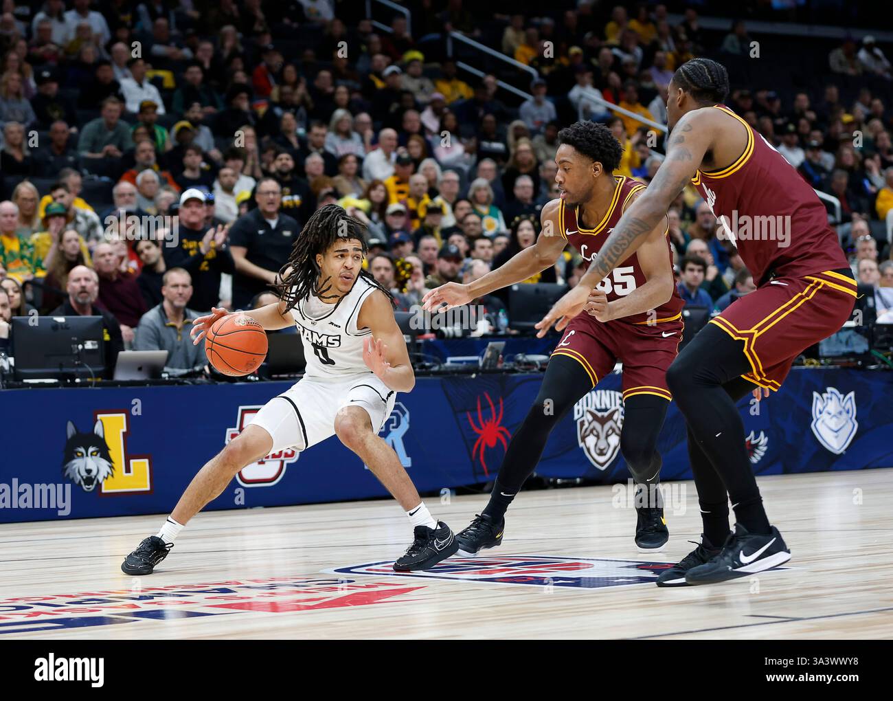 March 15, 2025: VCU Rams Guard #0 Brandon Jennings looks for a pass ...