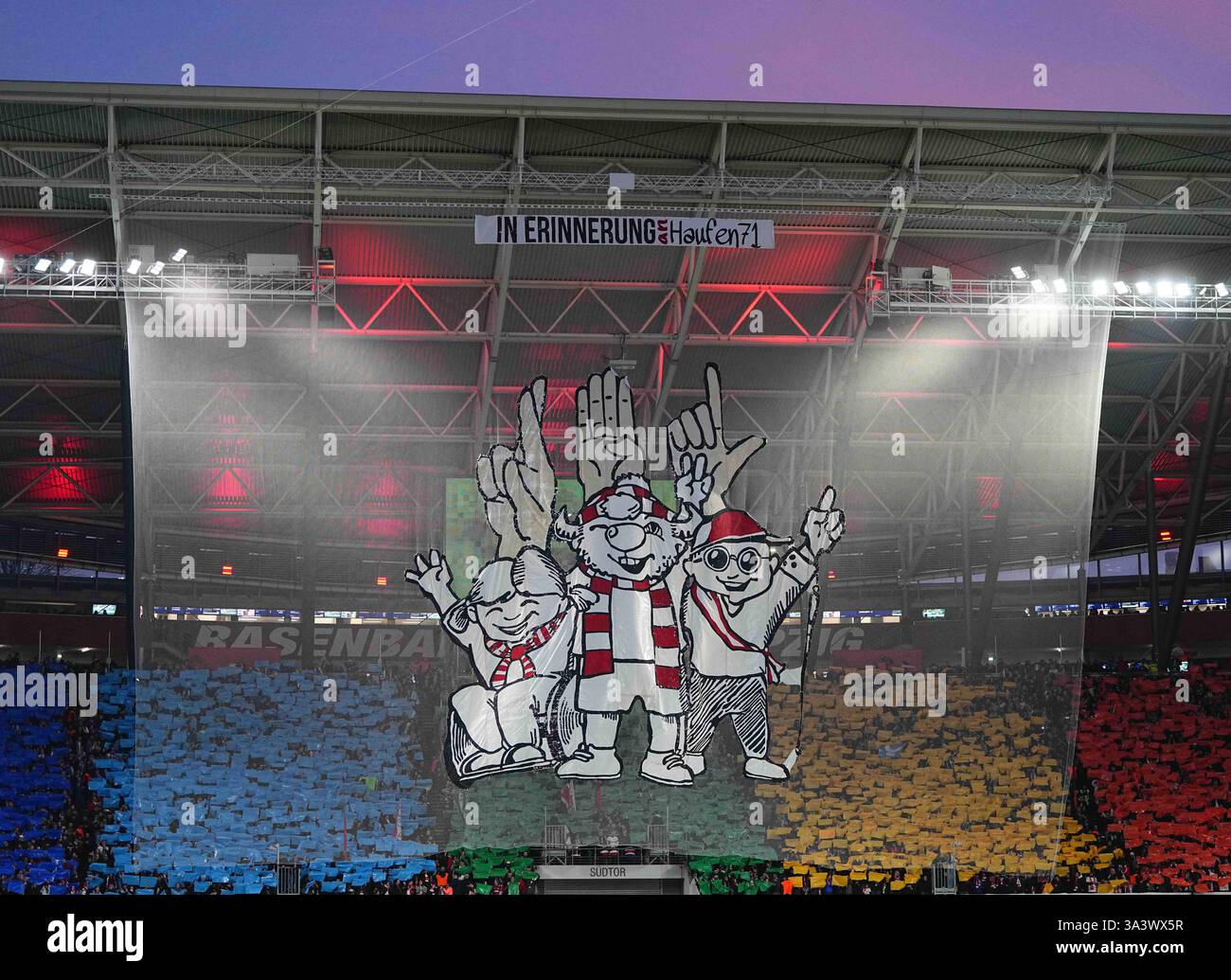 Red Bull Arena, Leipzig, Germany. 15th Mar, 2025. RB Leipzig fans ...