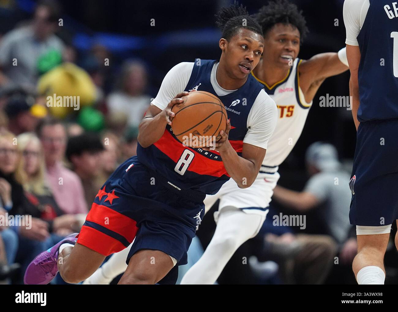 Washington Wizards guard Bub Carrington (8) in the second half of an ...