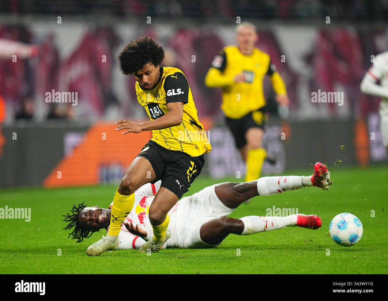 Red Bull Arena, Leipzig, Germany. 15th Mar, 2025. Karim Adeyemi of ...