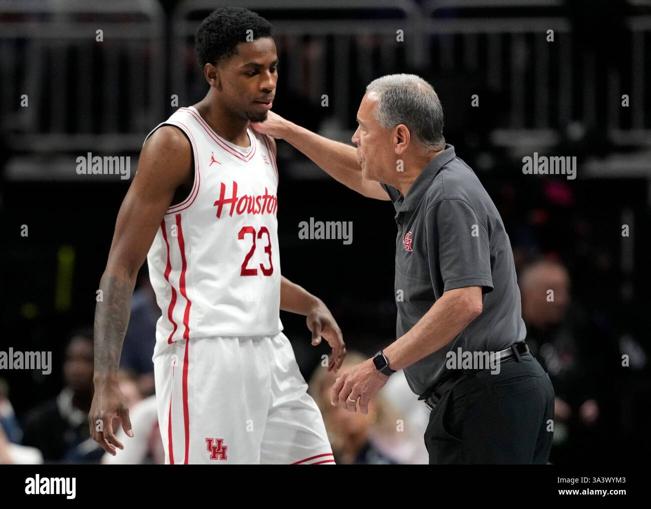 MAR 15 2025: Houston Cougars guard Terrance Arceneaux (23) gets some ...