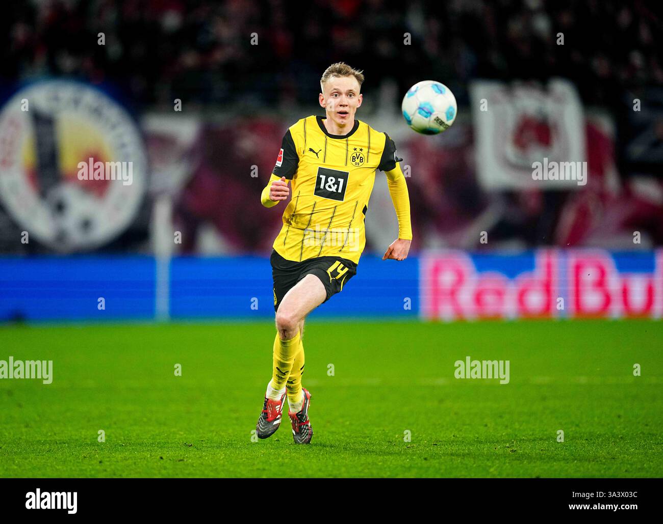 Red Bull Arena, Leipzig, Germany. 15th Mar, 2025. Maximilian Beier of ...