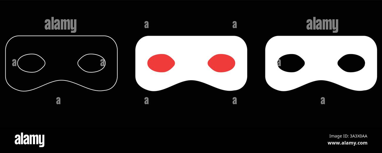 Hero mask characters vector flat icons. Hero cartoon mask and color ...