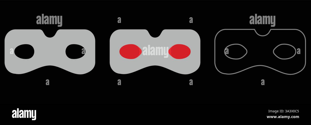 Hero mask characters vector flat icons. Hero cartoon mask and color ...