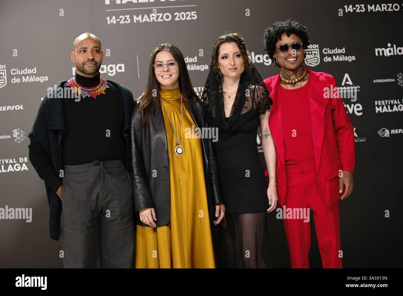 The crew of the short film "Llueve sobre Babel" attend the red carpet ...