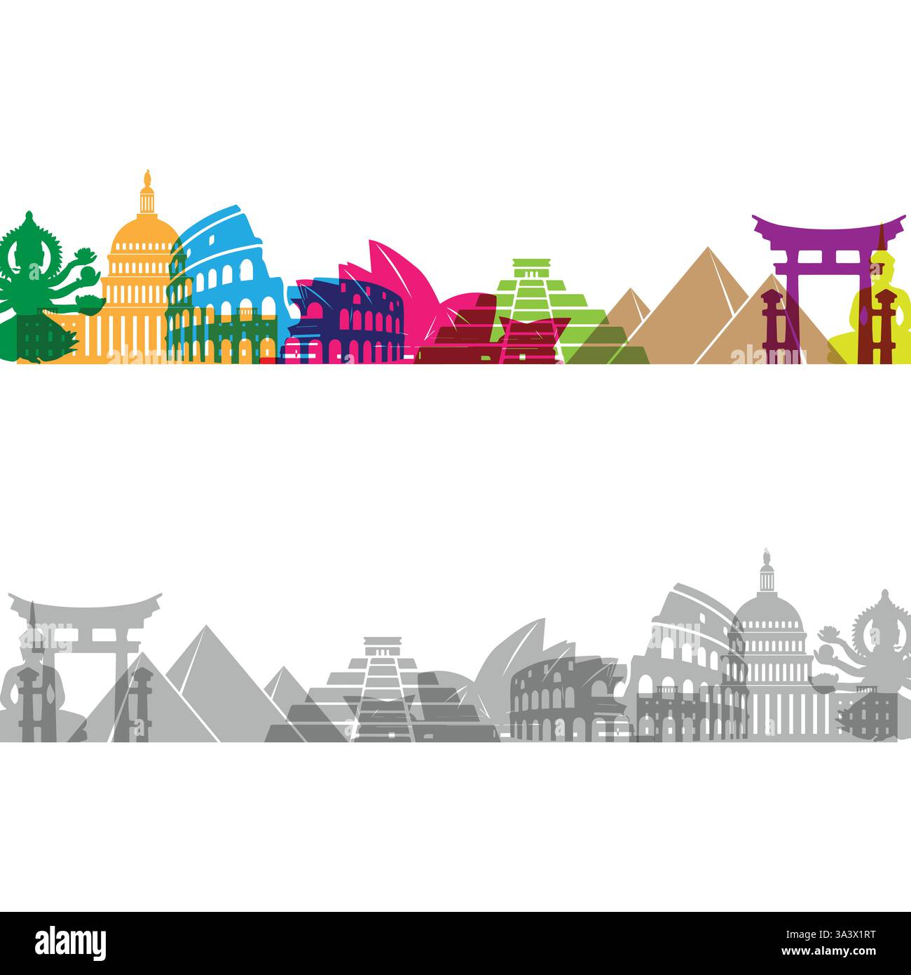 World sights travel agency symbols Stock Vector Image & Art - Alamy