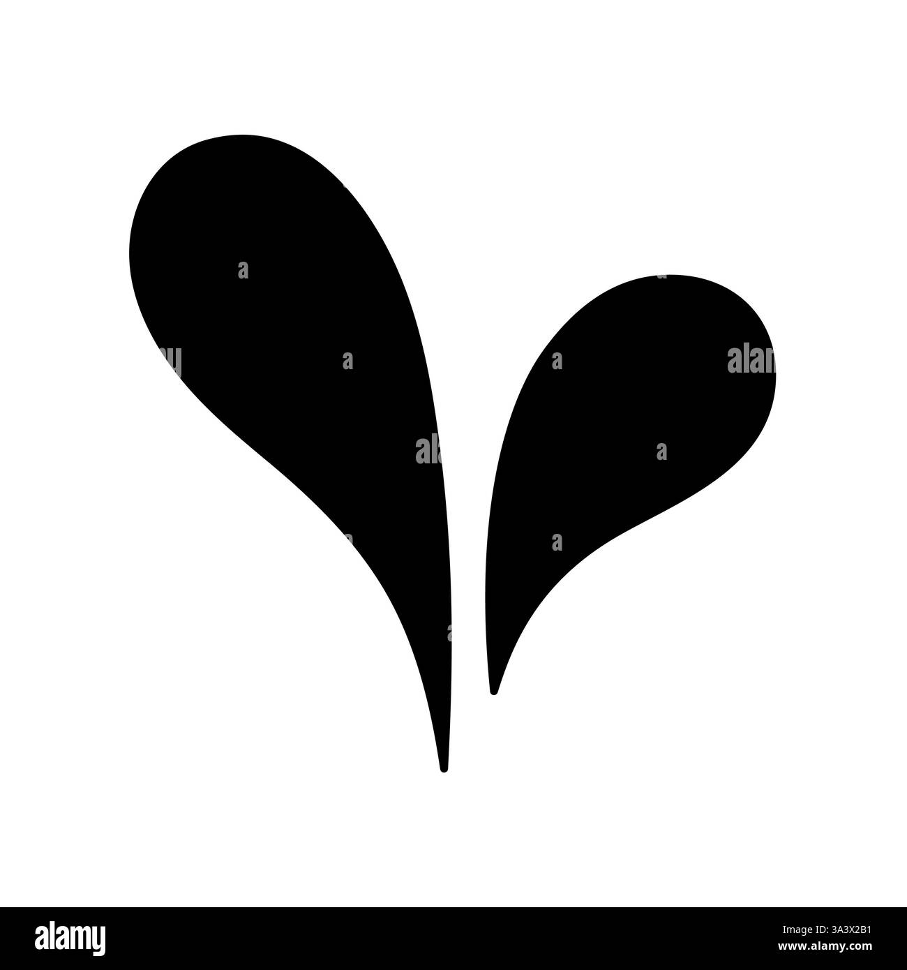 Silhouette of sprout with leaves. Illustration in flat style. Vector ...