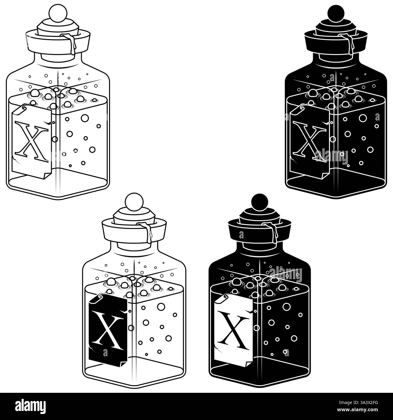 Glass bottle of liquid substances, glass container with blood Stock ...