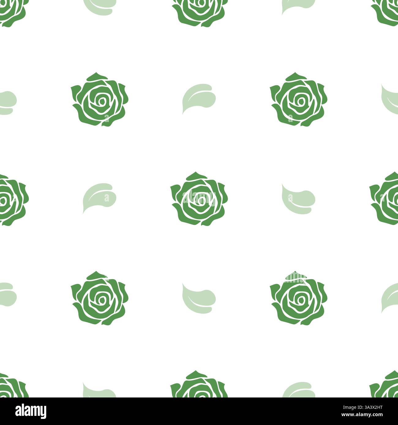 seamless pattern floral and leafy green color Stock Vector Image & Art ...