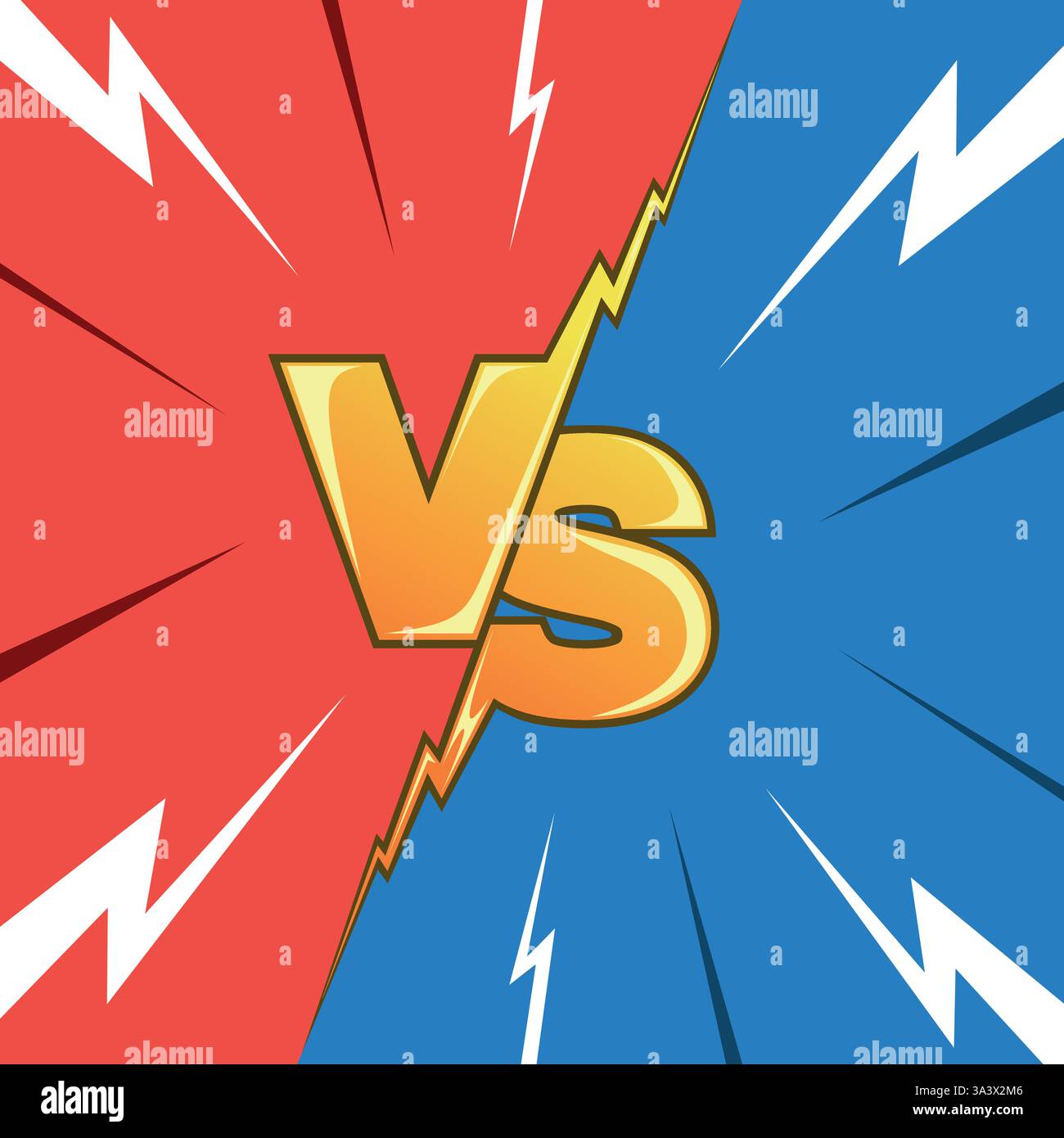VS Typography with Thunder and Lightning, Fight, Competition, Battle ...