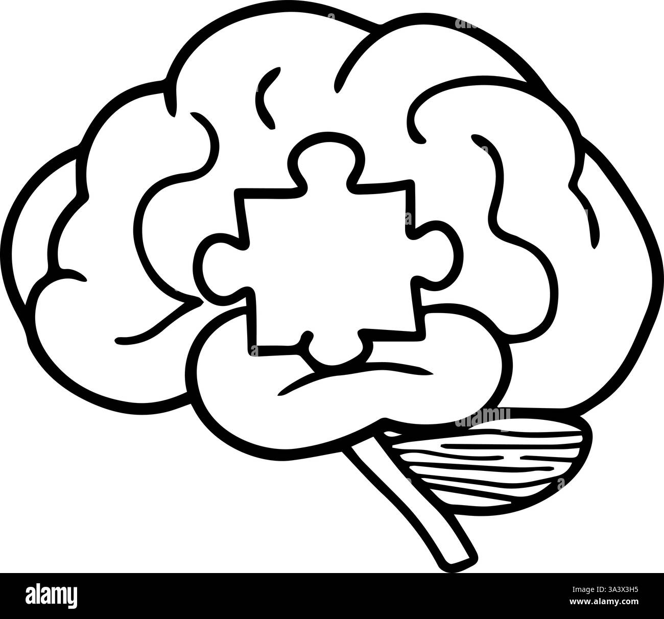 Puzzle with brain sign symbol logo icon with black color isolated on ...