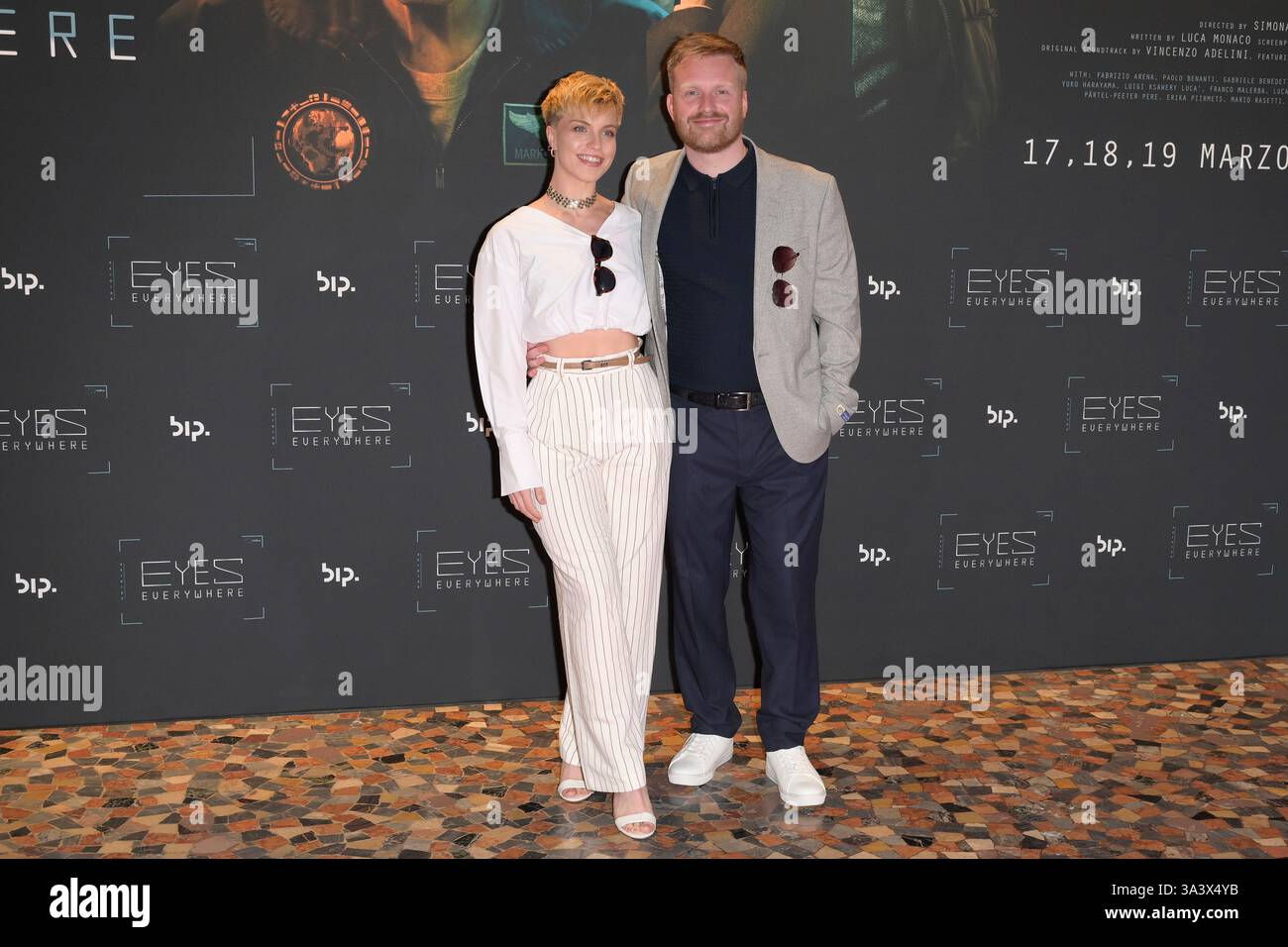 Rome, Italy. 17th Mar, 2025. Dean Michael Gregory (r) and girl friend ...