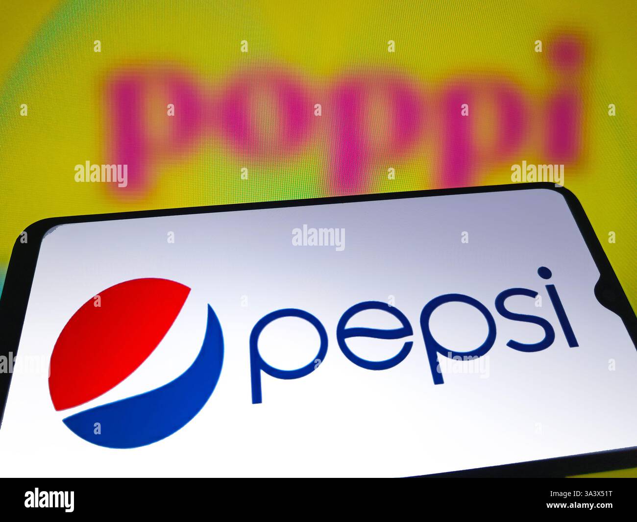 SUQIAN, CHINA - MARCH 18, 2025 - An illustration photo shows the Pepsi ...