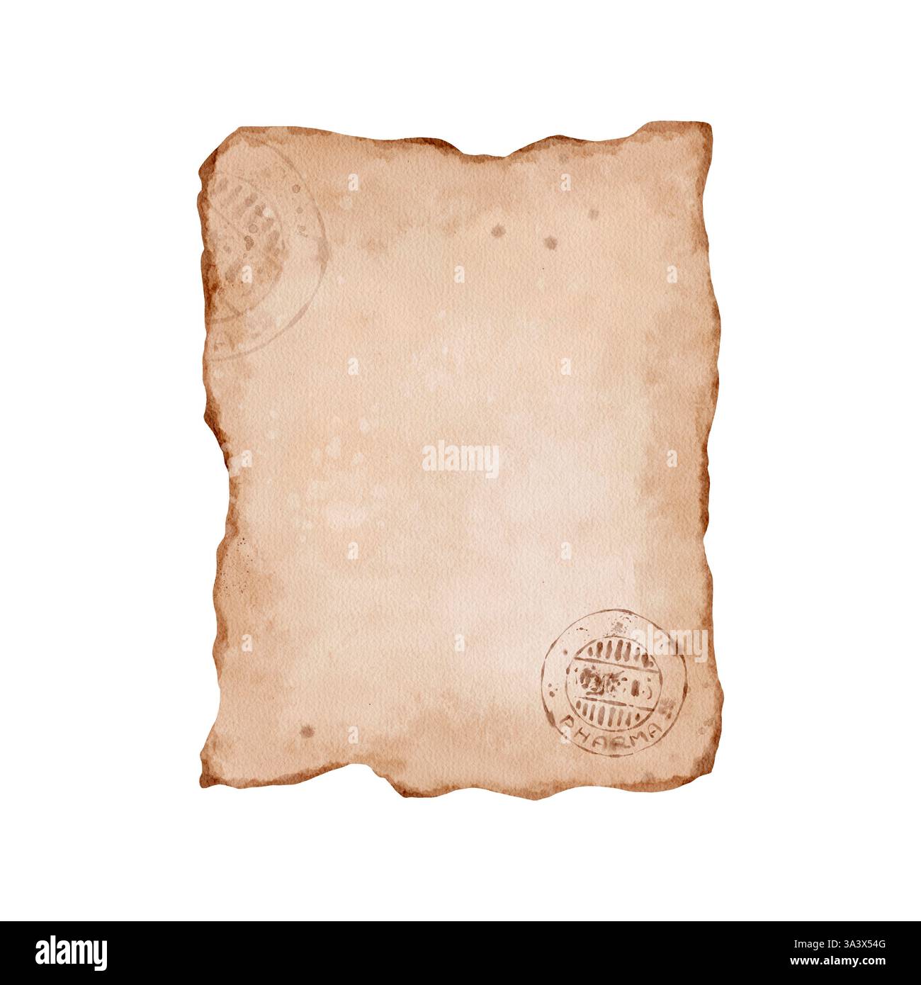 An antique piece of parchment that beautifully showcases intricate ...
