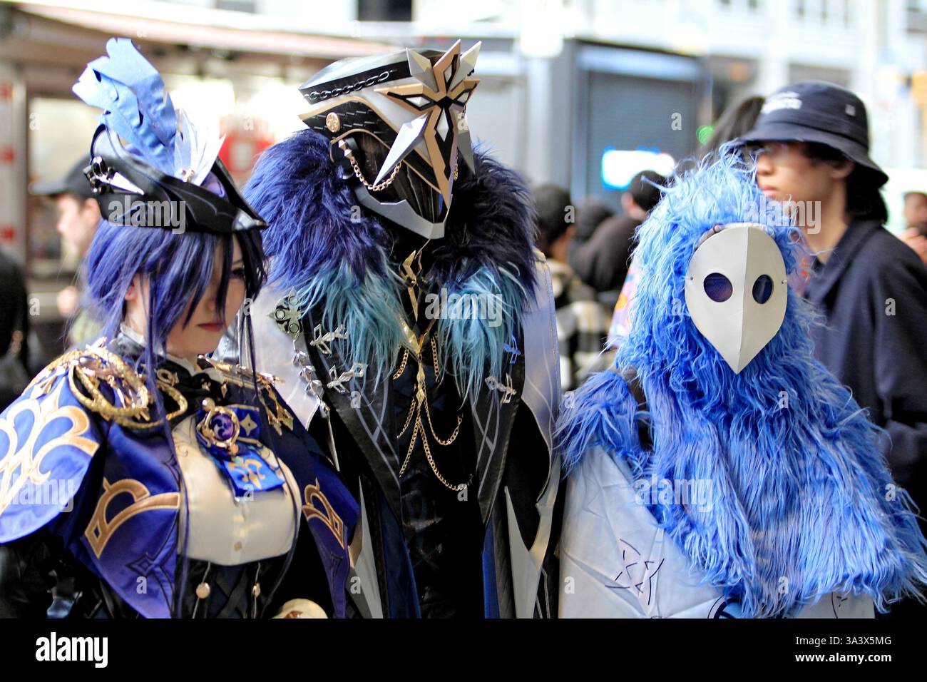 Toronto, Canada. 16th Mar, 2025. People wear costumes outside the Metro ...
