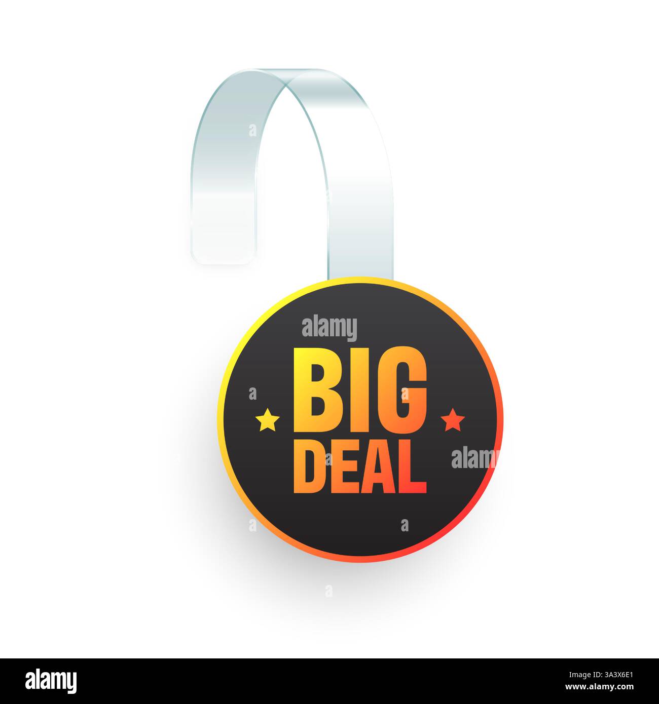 Colorful neon supermarket promotional wobbler. Realistic wobbler ...