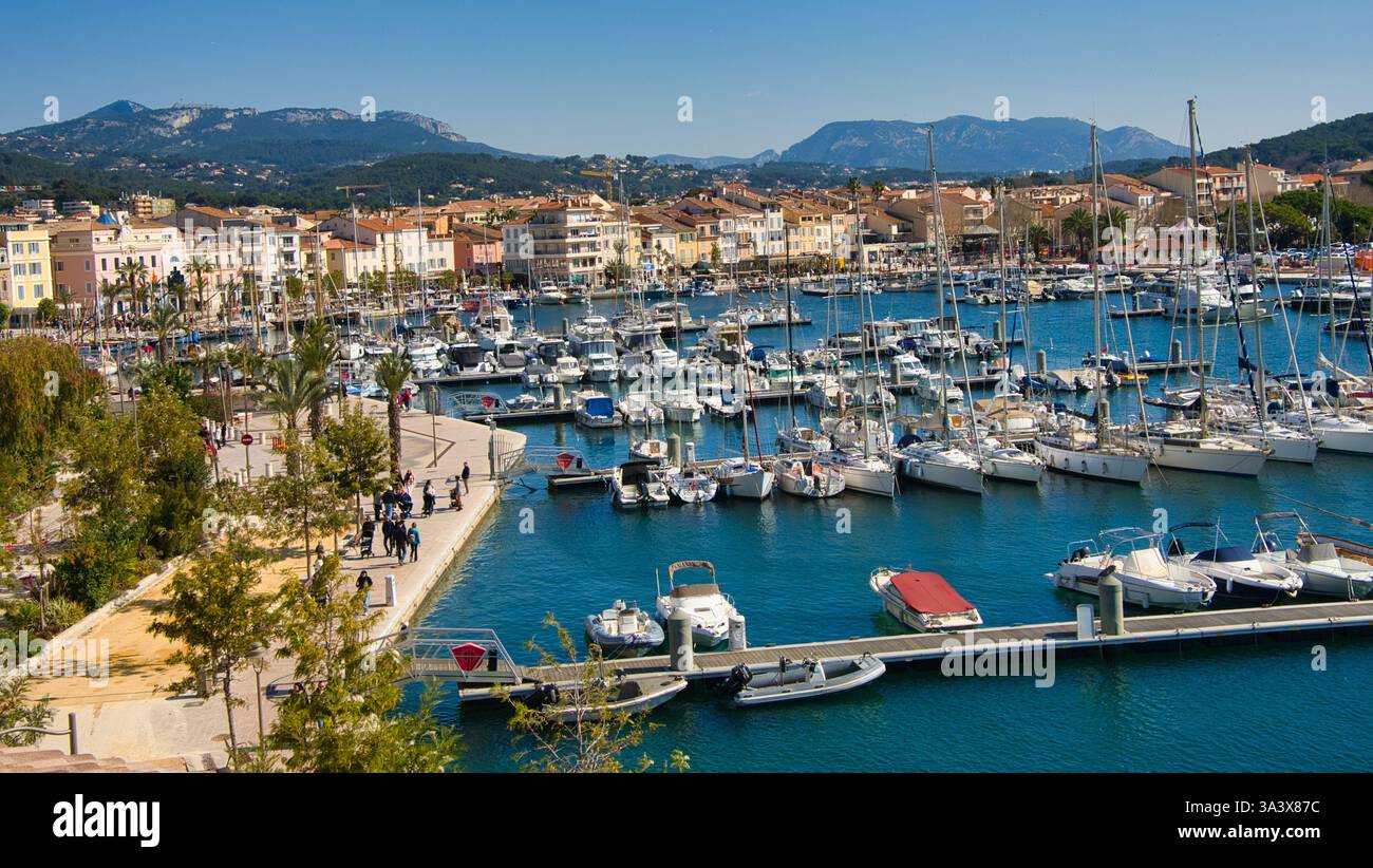 Beach of Saint-Cyr sur Mer at the Cote d'azur in France Stock Photo - Alamy