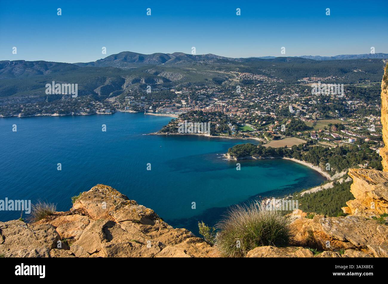 Beach of Saint-Cyr sur Mer at the Cote d'azur in France Stock Photo - Alamy