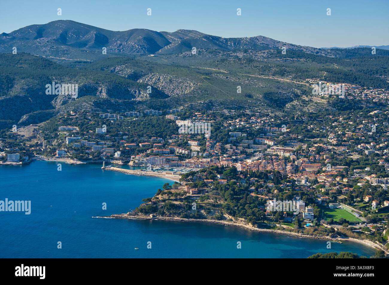 Beach of Saint-Cyr sur Mer at the Cote d'azur in France Stock Photo - Alamy