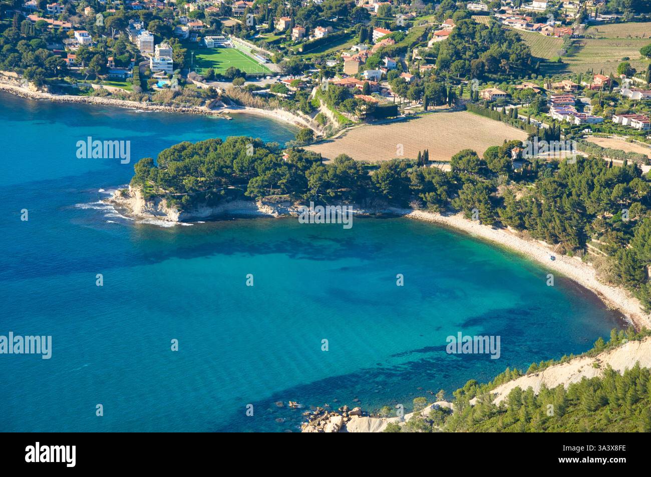 Beach of Saint-Cyr sur Mer at the Cote d'azur in France Stock Photo - Alamy
