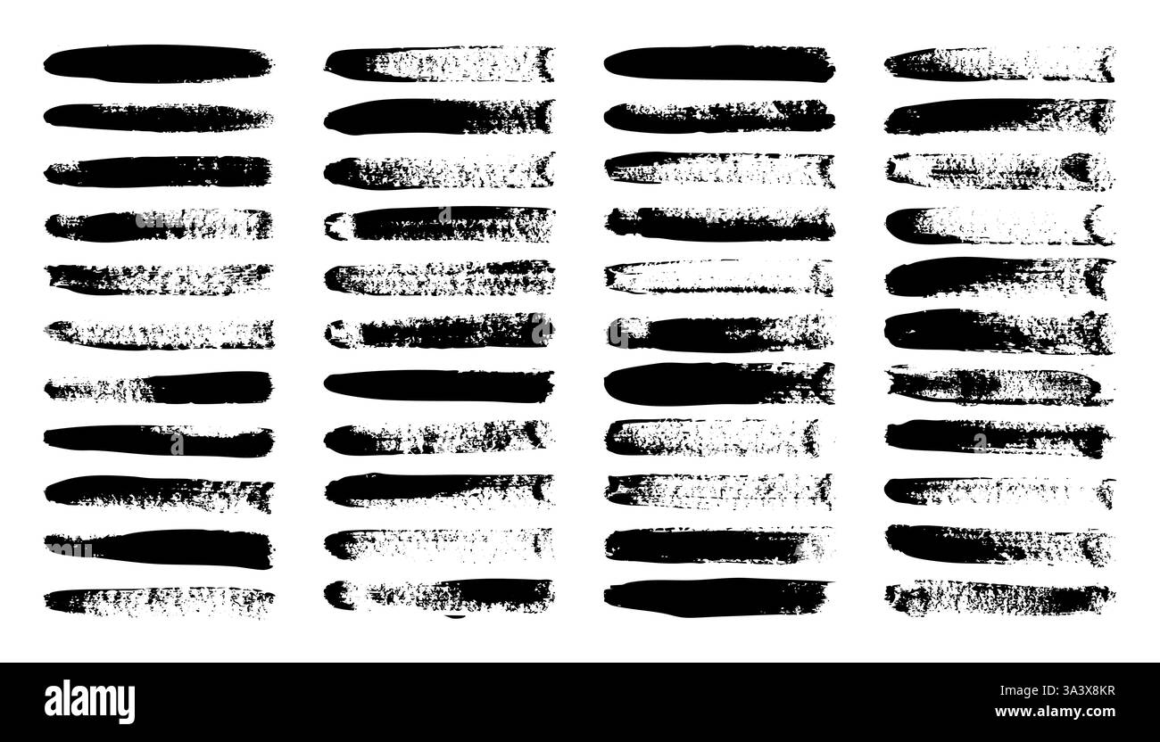 Grunge brush strokes, lines, ink smudges, hand-drawn scribble shapes ...