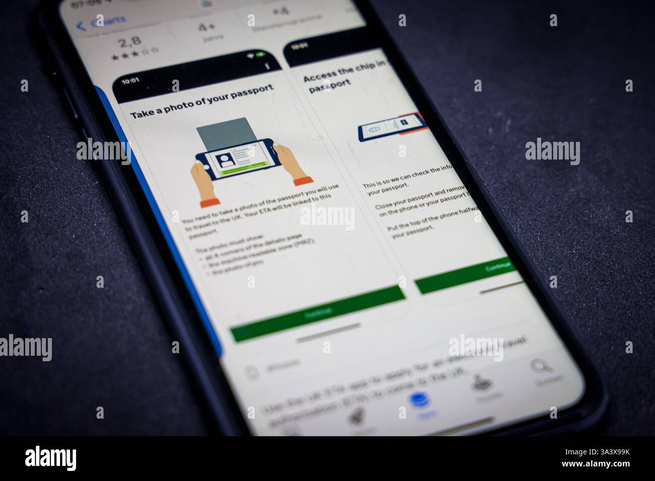 Apple App Store auf einem iPhone. UK ETA. United Kingdom Electronic ...