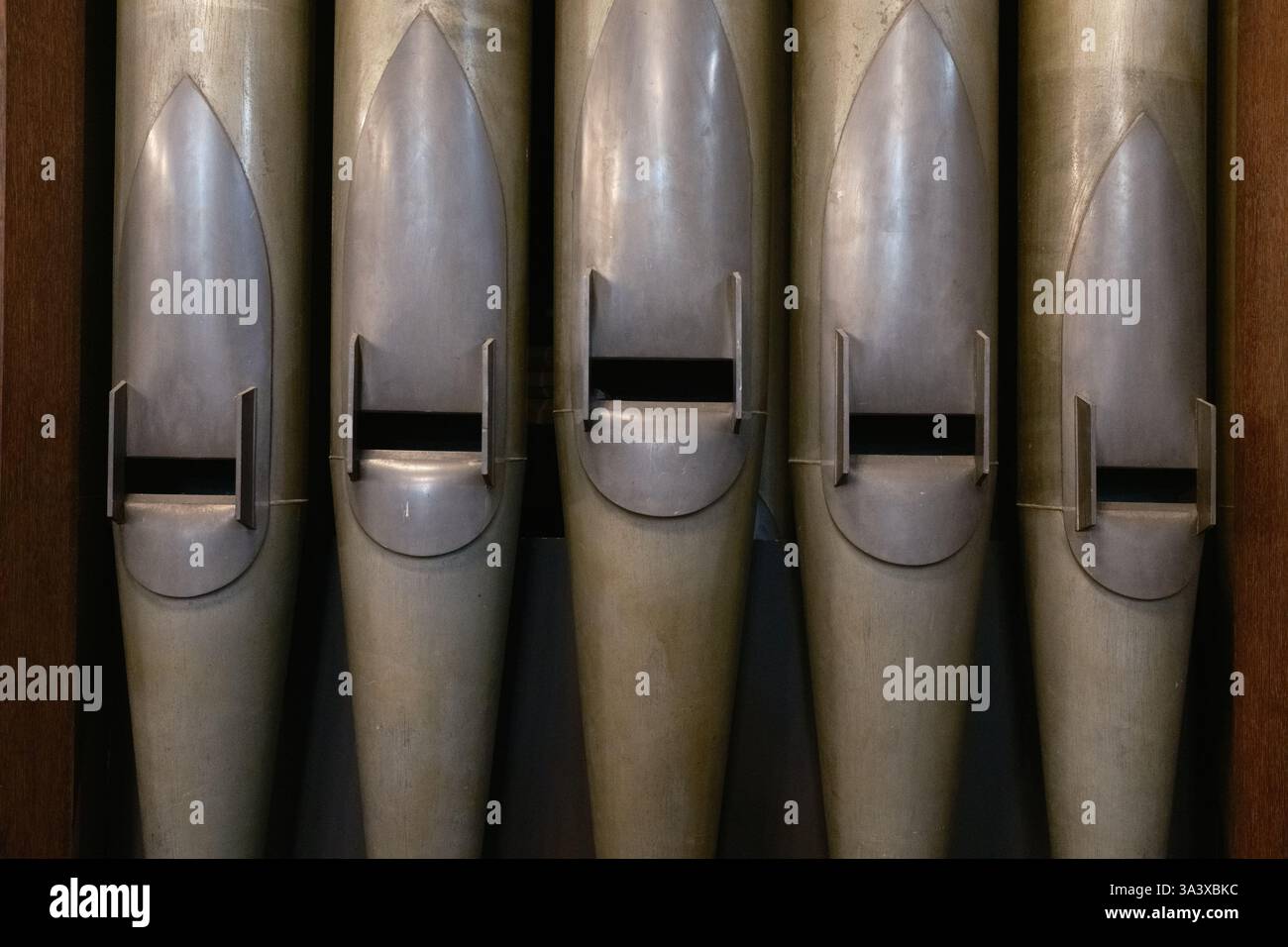 Organ pipes in St John the Baptist City Parish Church, Cardiff Stock ...