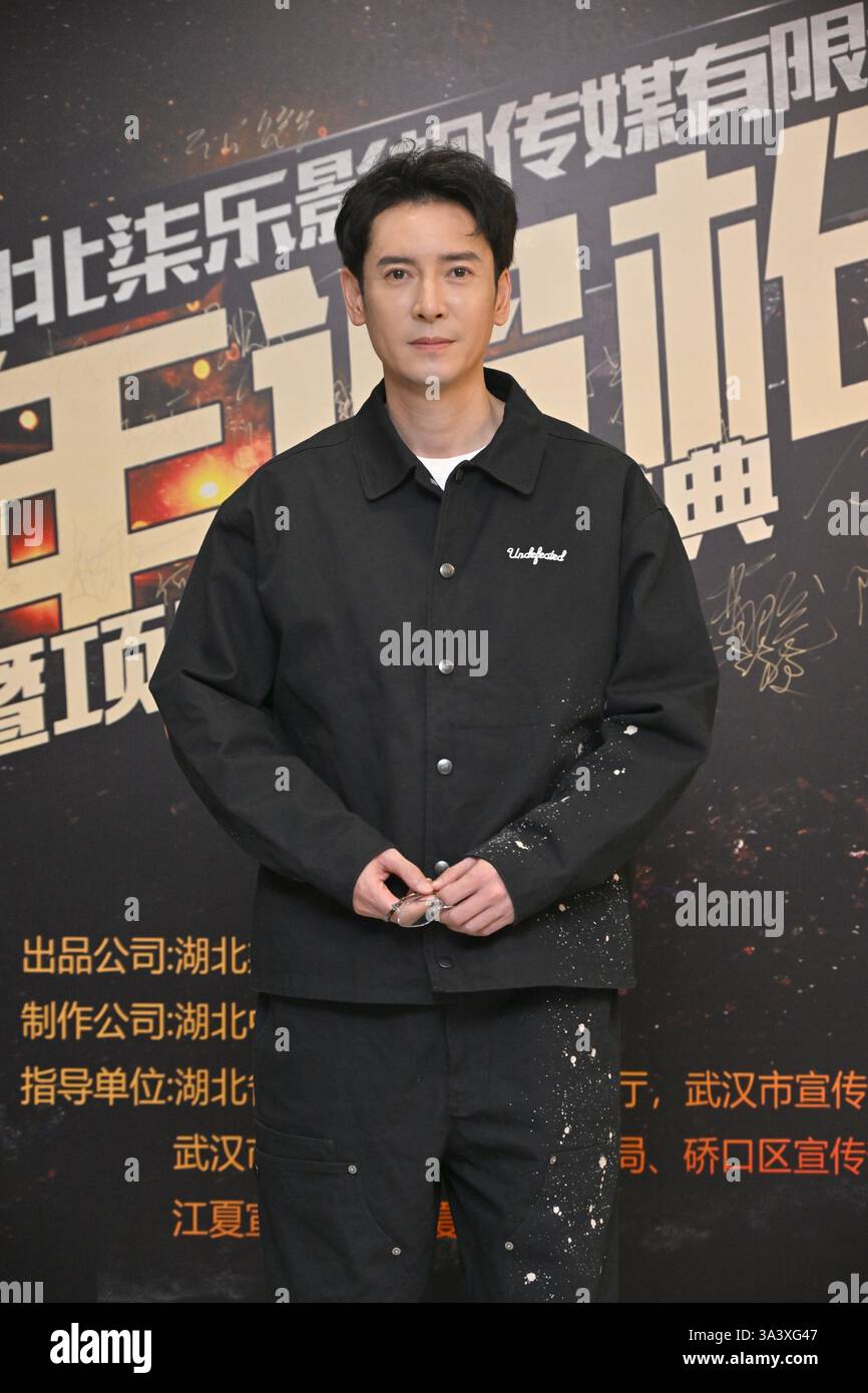 Chinese actor Han Dong attends an activity in Wuhan City, central China ...