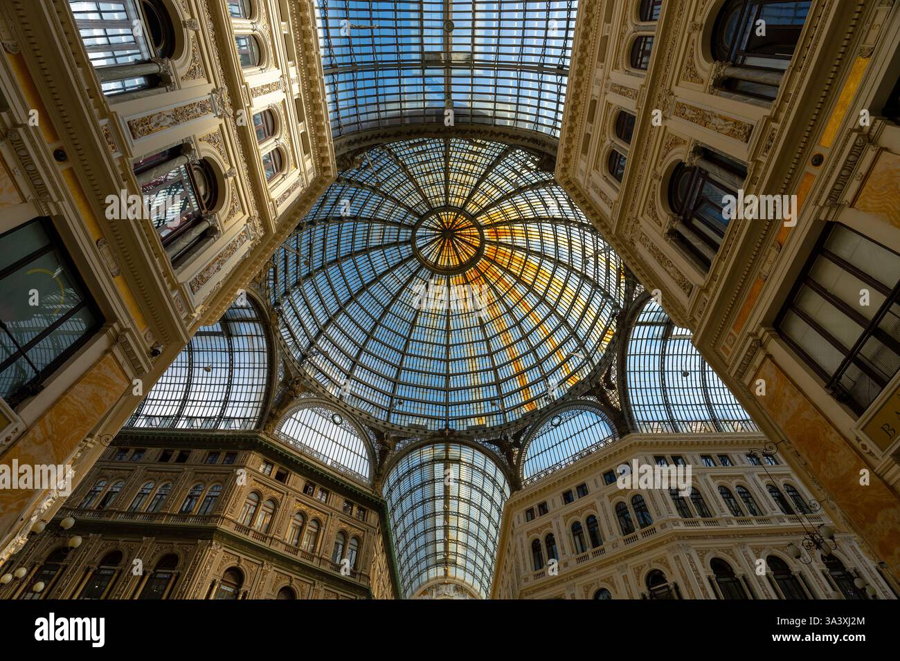 Naples, Italy - May 24, 2024: The Ornate Ceiling of Galleria Umberto I ...