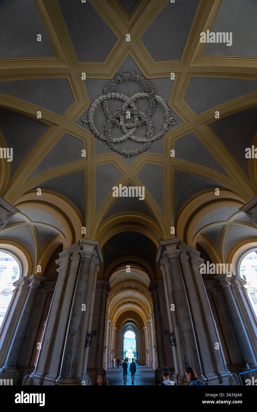 Caserta, Italy - May 24, 2024: Covered Gallery of Caserta Castle: A ...