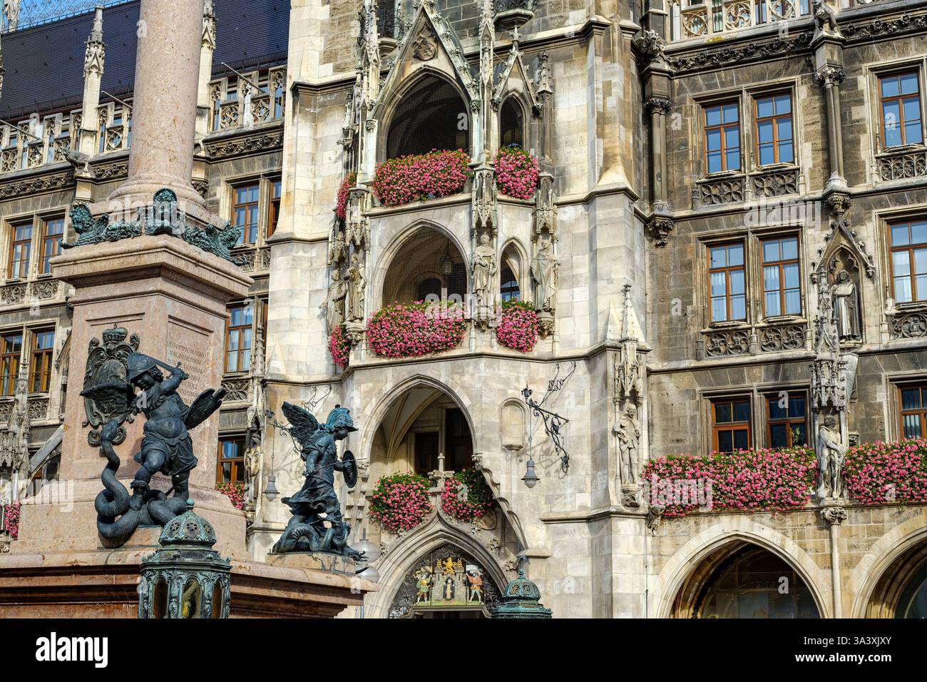 Depiction of allegorical battles against monsters, sculptures at the ...