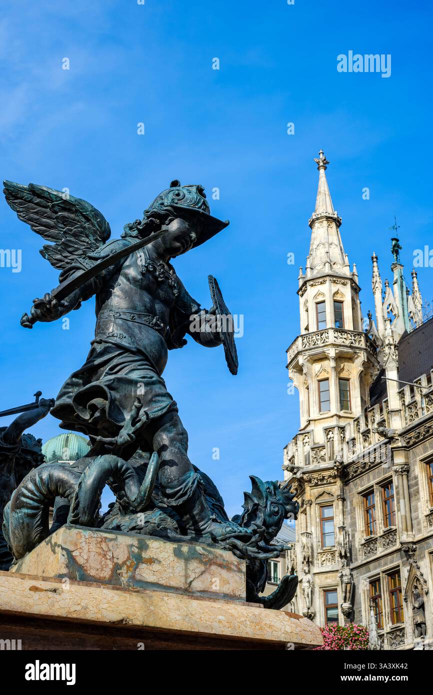 Depiction of allegorical battles against monsters, sculptures at the ...