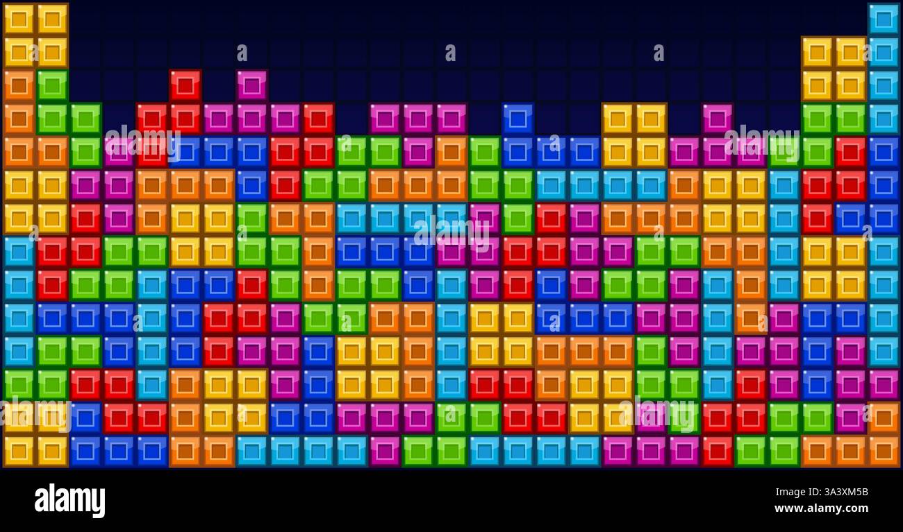 Brick blocks puzzle videogame theme vector background Stock Vector ...