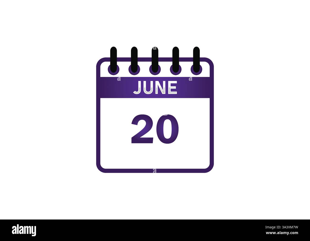 20 june calendar icon hi-res stock photography and images - Alamy