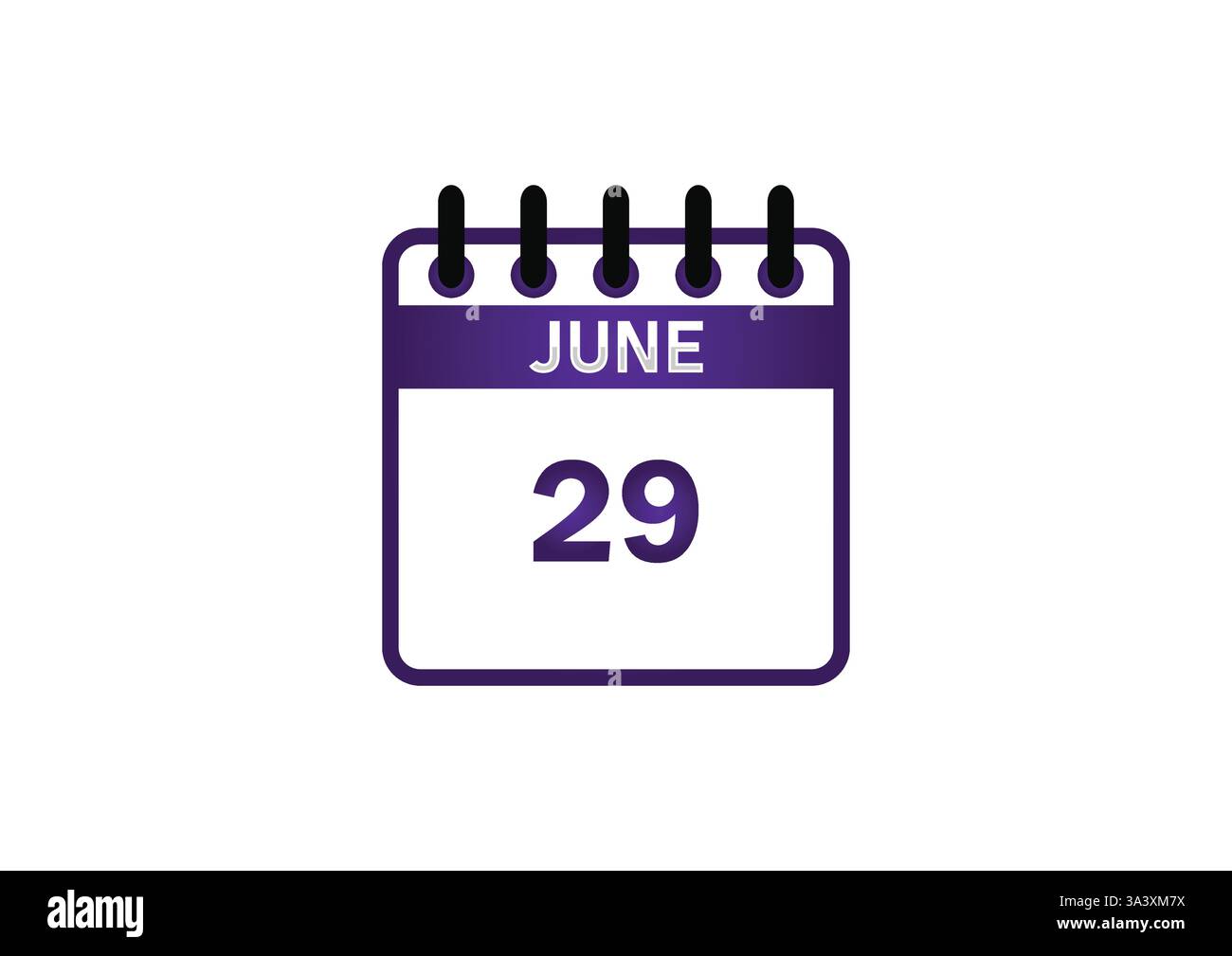 June 29 Calendar Icon – Purple Date Illustration Stock Vector Image ...