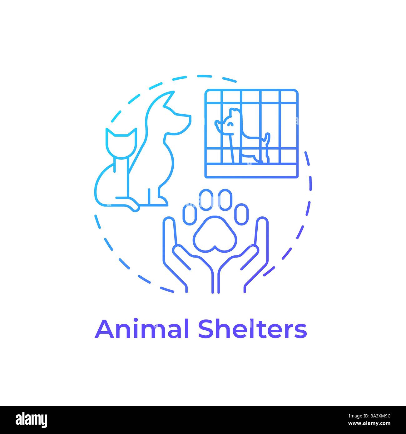 Animal shelters blue gradient concept icon Stock Vector Image & Art - Alamy