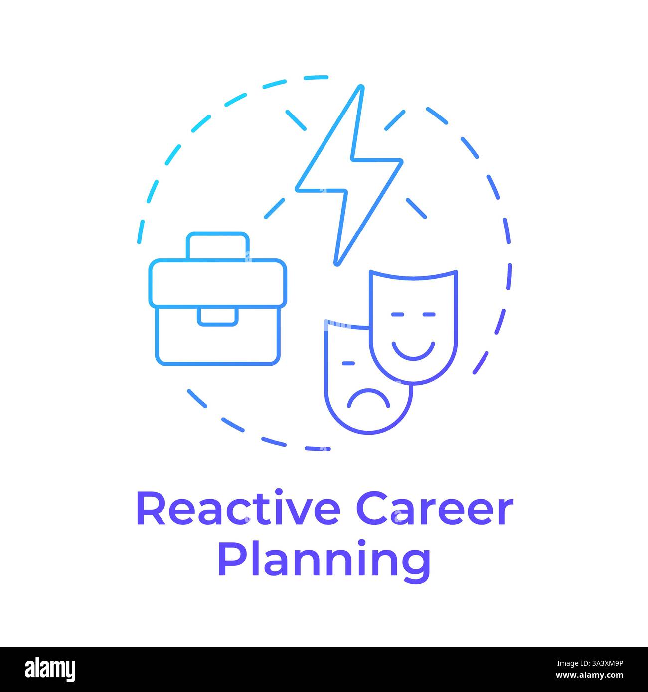 Reactive career planning blue gradient concept icon Stock Vector Image ...